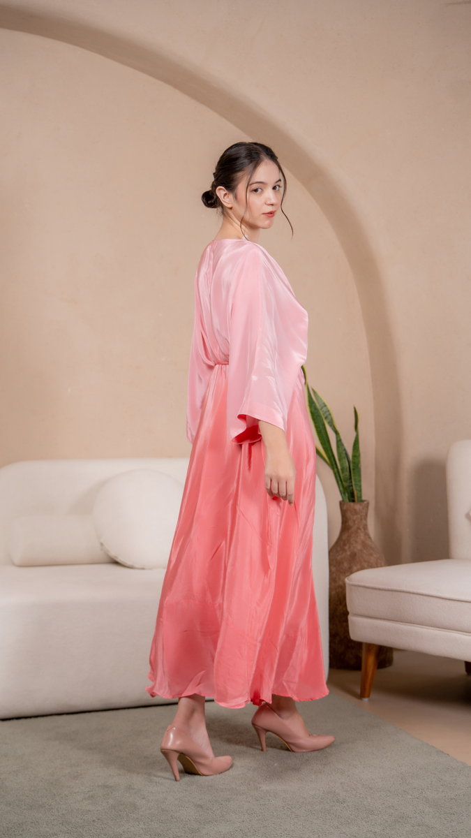 Mykonos Kimono Dress in Pink – MERAKHI